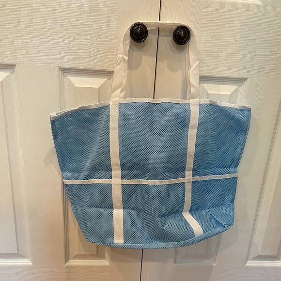 Bags | Large Blue Mesh Beach Pool Tote Bag New | Poshmark